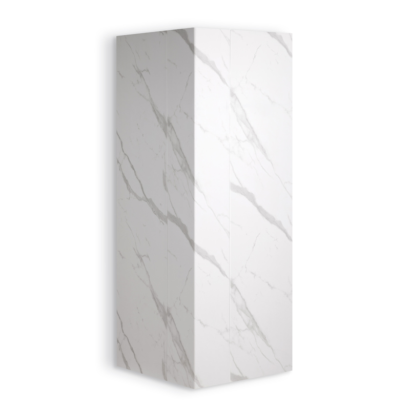 Revêtement mural 60x240 cm, marbre blanc satiné, B'Wall ®esin-Wood
