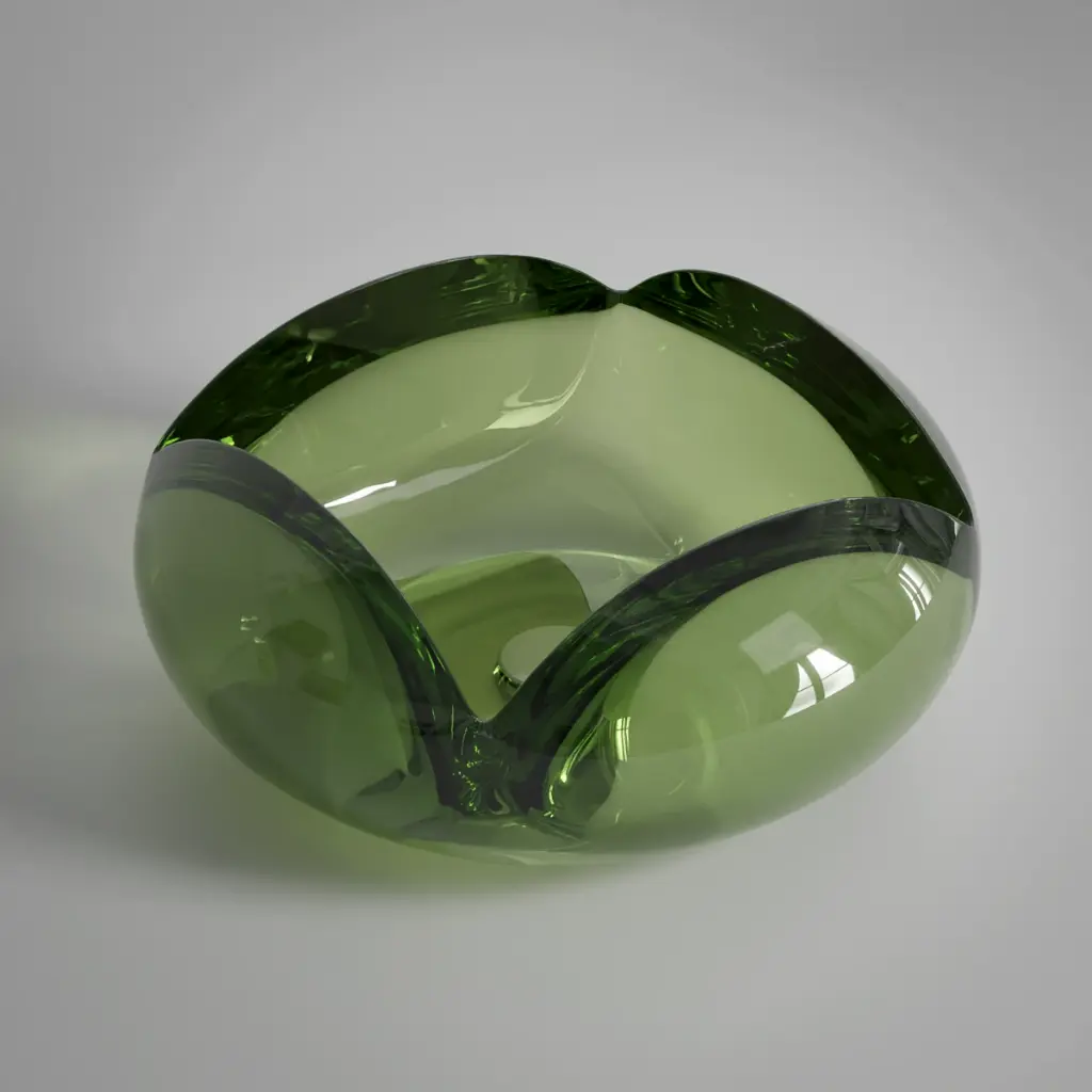 Vasque à poser 46x19cm verte transparente Pétale – Chic et nature