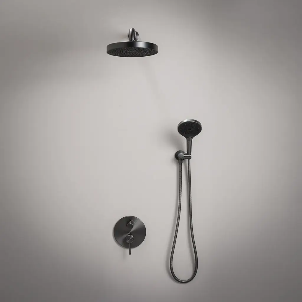 Mitigeur douche encastré Bruma Gun métal – Élégance industrielle