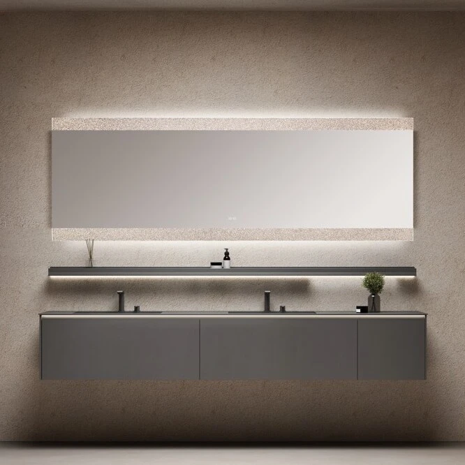 Meuble vasque Aero 02 180 cm – Aluminium aviation – Vasques intégrées ...